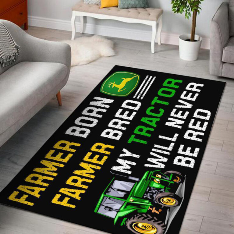 Farmer Born Farmer Bred My Tractor Will Never Be Red John Deere Rug ...
