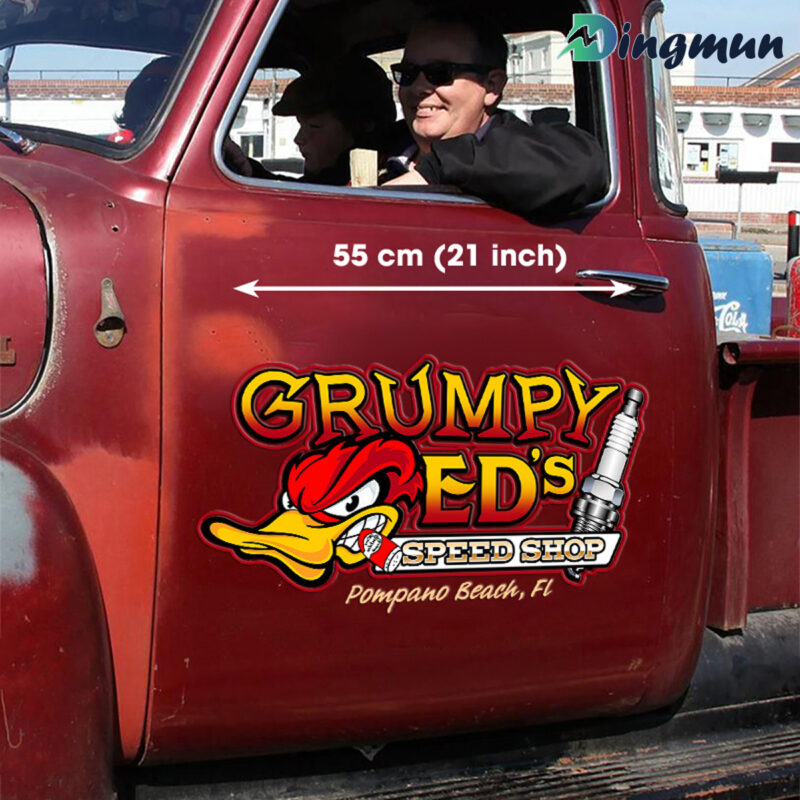 Personalized Mr Horsepower Hot Rod Duck And Spark Plug Vinyl Door ...