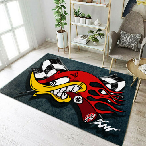 Hot Rod Mr. Horsepower Red Devil Garage Round Rug - Dingmun