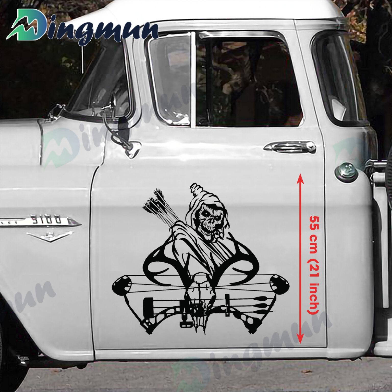 Grim Reaper Bow Deer Skull Hunting Laptop Car Truck Window Vinyl Decal ...