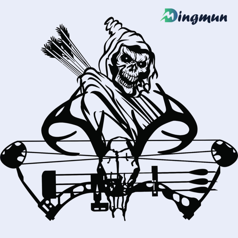 Grim Reaper Bow Deer Skull Hunting Laptop Car Truck Window Vinyl Decal ...
