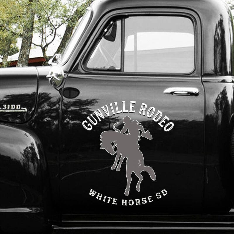 Personalized Western Cowboy White Horse Car Decals - Dingmun