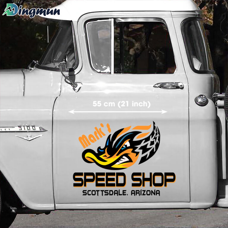 Personalized Speed Shop Rat Rod Door Decals - Dingmun