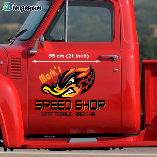 Personalized Speed Shop Rat Rod Door Decals - Dingmun