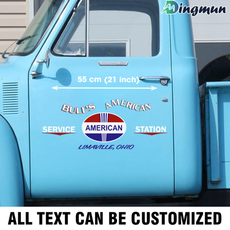 Personalized Rat Rod Service Station Door Decals - Dingmun