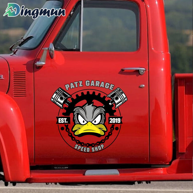 Personalized Rat Rod Duck Garage Vinyl Decals - Dingmun