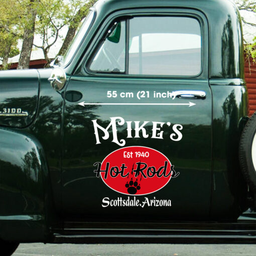 Personalized Rat Rod Door Decals - Dingmun