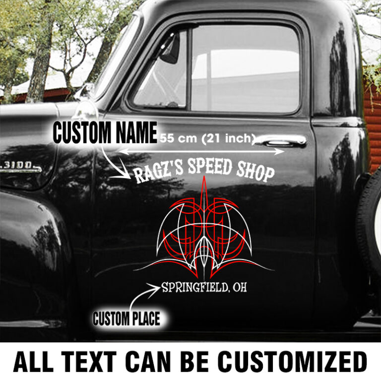 Personalized Hot Rod Pinstripe Decals - Dingmun