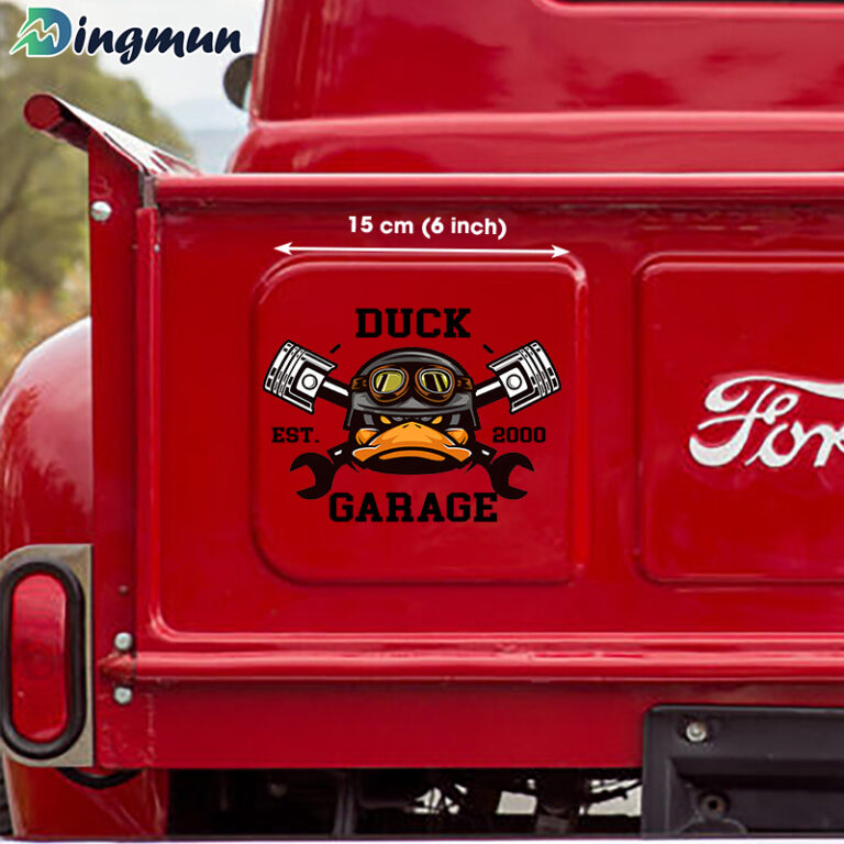 Personalized Hot Rod Duck Garage Vinyl Decals - Dingmun