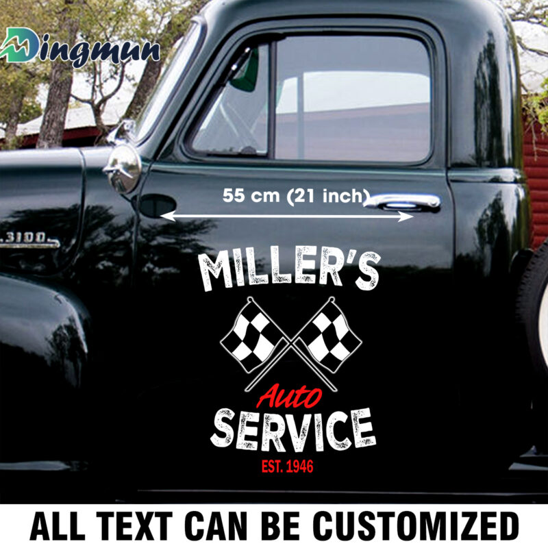 Personalized Hot Rod Auto Service Decals - Dingmun