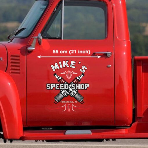 Custom Speed Shop Door Decals - Dingmun