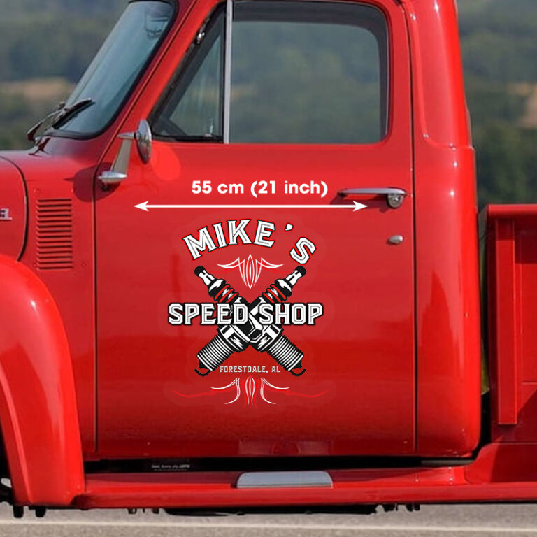 Custom Speed Shop Door Decals - Dingmun