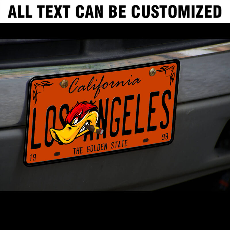 Personalized Hot Rod Garage Hot Rod Duck License Plate - Dingmun