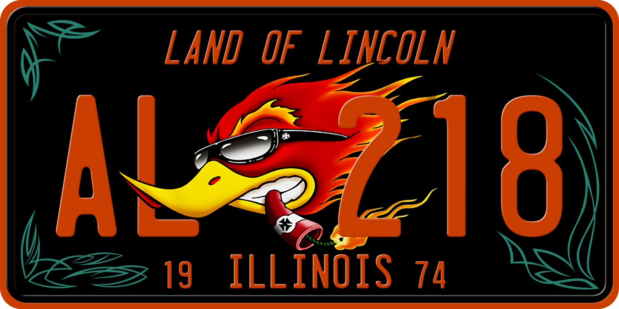 Personalized Hot Rod Garage Hot Rod Duck License Plate - Dingmun