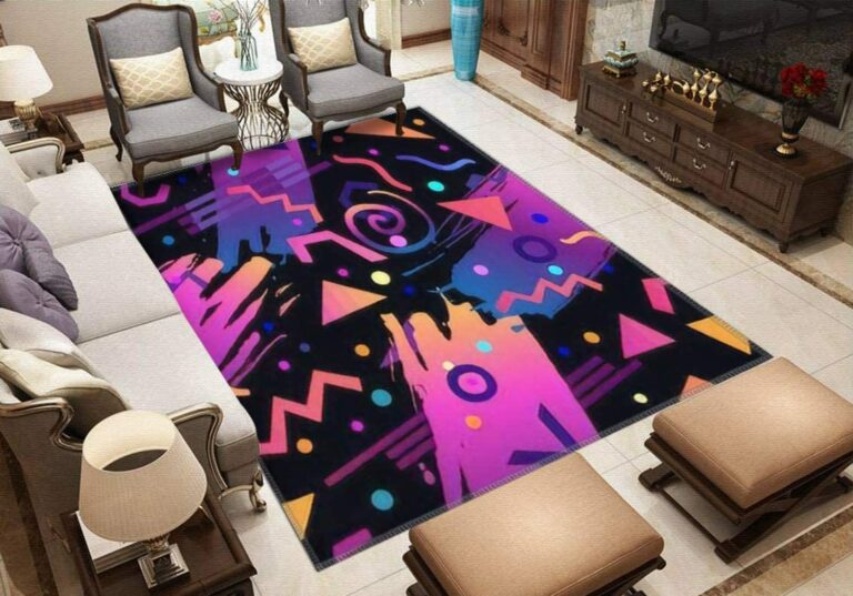 Retro Vintage 80s Fashion Style Abstract Seamless Pattern Area Rugs ...