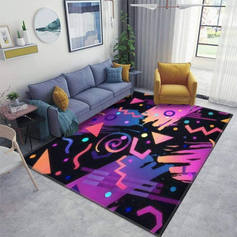 Retro Vintage 80s Fashion Style Abstract Seamless Pattern Area Rugs ...