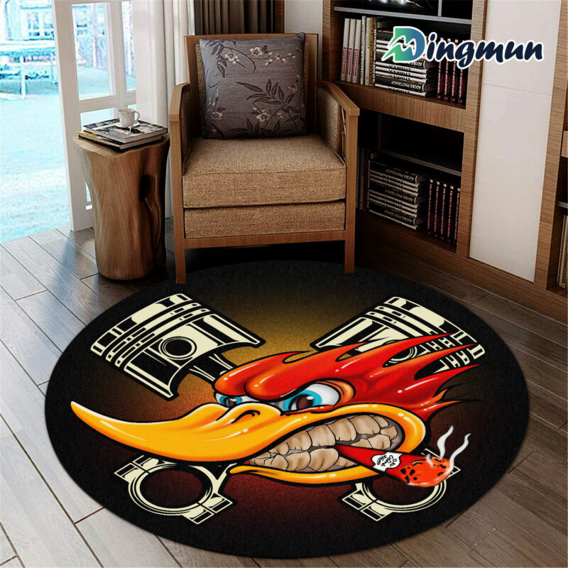 Mr Horsepower Hot Rod Garage Round Rug - Dingmun