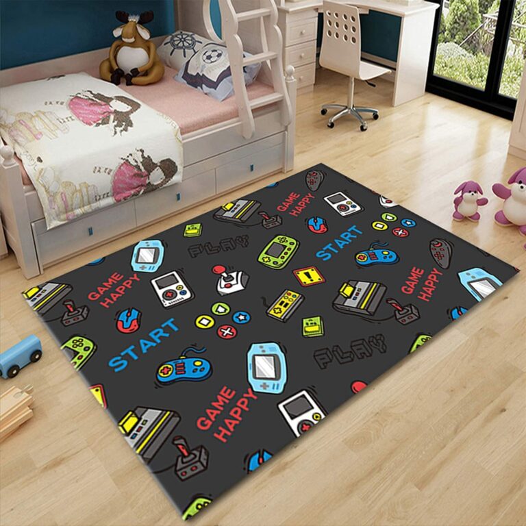 Gaming Room Rug for Kids Bedroom with Non-Slip 3D Gamerpad Design - Dingmun