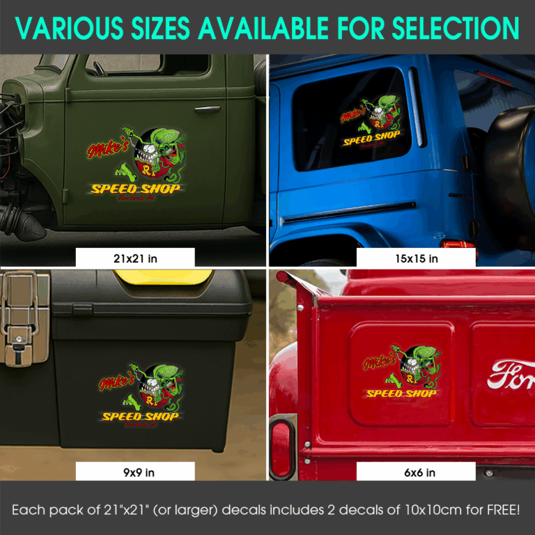 Personalized Rat Fink Speed Shop Vinyl Wrap Sticker - Dingmun