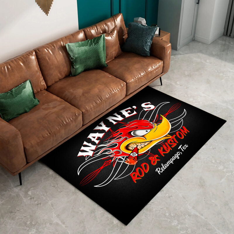 Personalized Mr Horsepower Rod And Kusom Pinstripe Speed Shop Area Rug ...