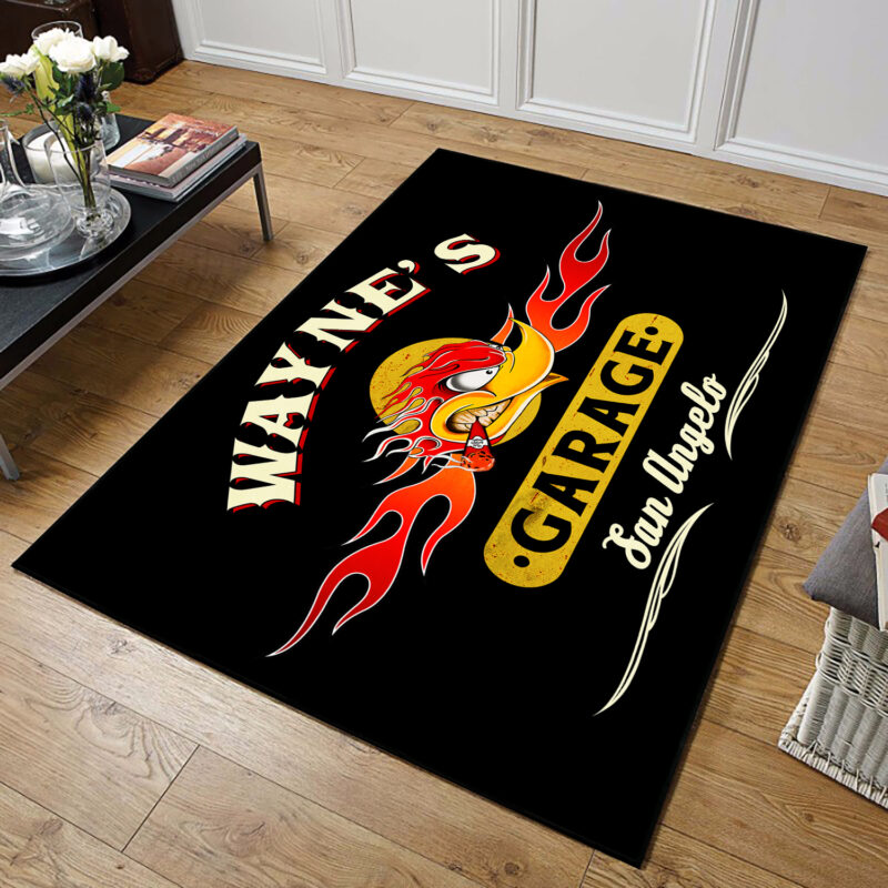 Personalized Mr Horsepower Hot Rod Garage Speed Shop Area Rug - Dingmun