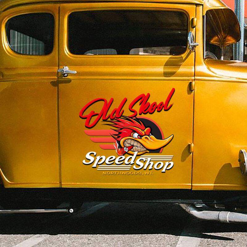 Personalized Hot Rod Old Skool Mr Horsepower Garage Speed Shop Vinyl ...
