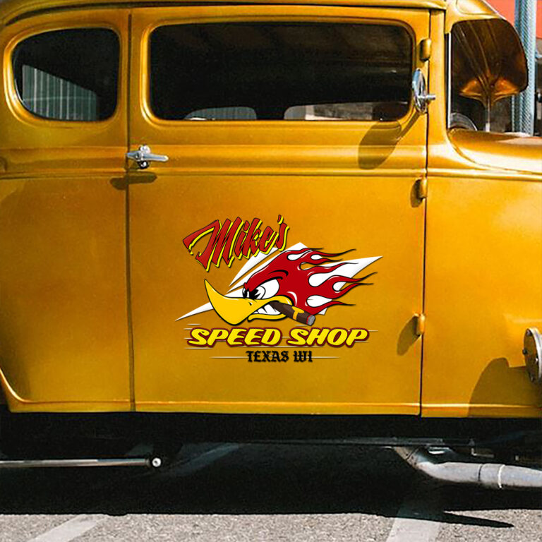 Personalized Speed Shop Mr Horsepower For Car Door Sticker - Dingmun