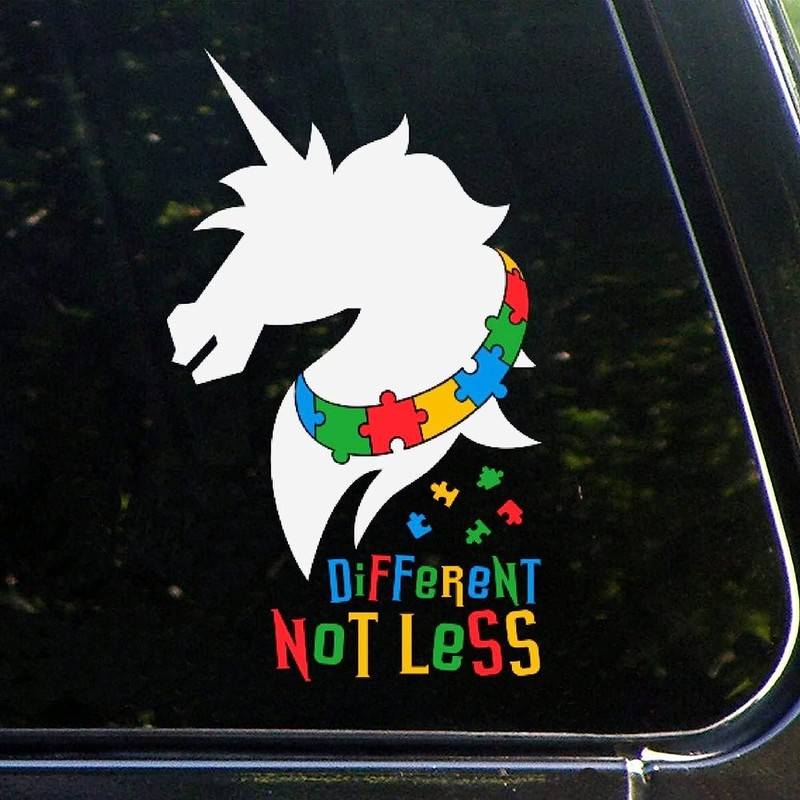 Different Not Less Autism Horse Car Stickers - Autism Awareness Puzzle ...