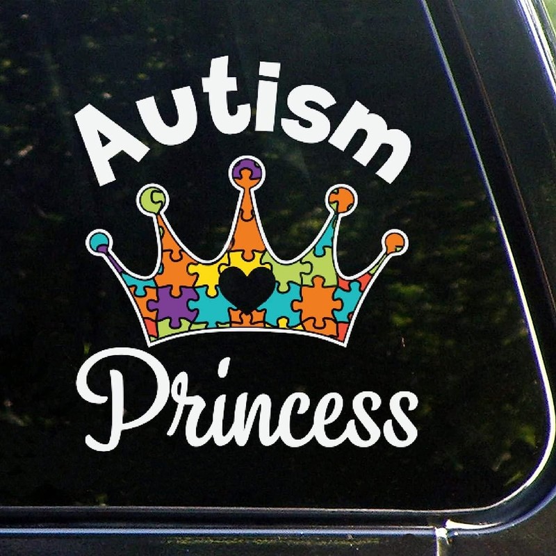 Autism Princess Car Stickers - Autism Princess Puzzle Piece Support ...