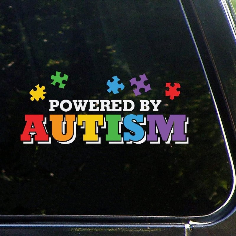 Powered by Autism Bumper Decal - Autism Awareness Puzzle Piece Support ...
