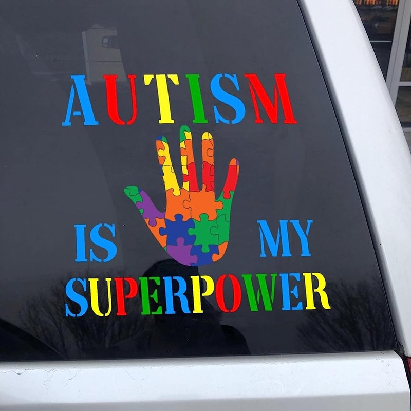 Autism is My Superpower Car Decal - Autism Awareness Ribbon Sticker for ...