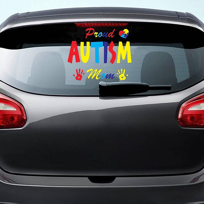 Proud Autism Mom Car Decals - Autism Support Stickers with Puzzle Heart ...