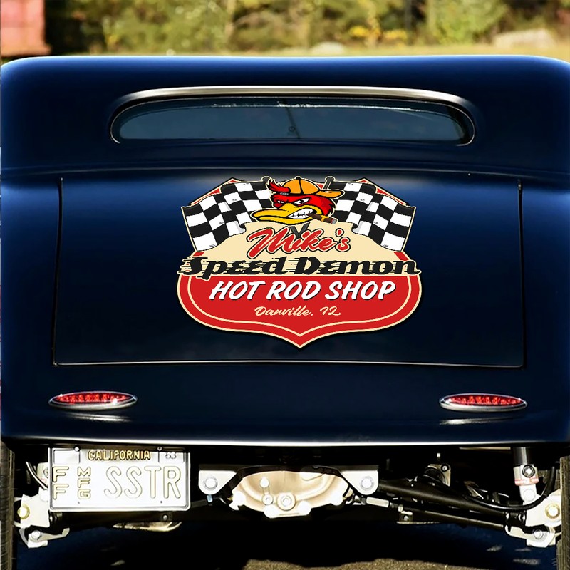 Personalized Speed Demon Cool Mr. Horsepower Vinyl Wrapped Decal - Dingmun