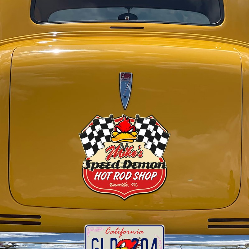 Hot Rod Garage Speed Demon Old School Mr Horsepower Vinyl Wrapped Decal ...