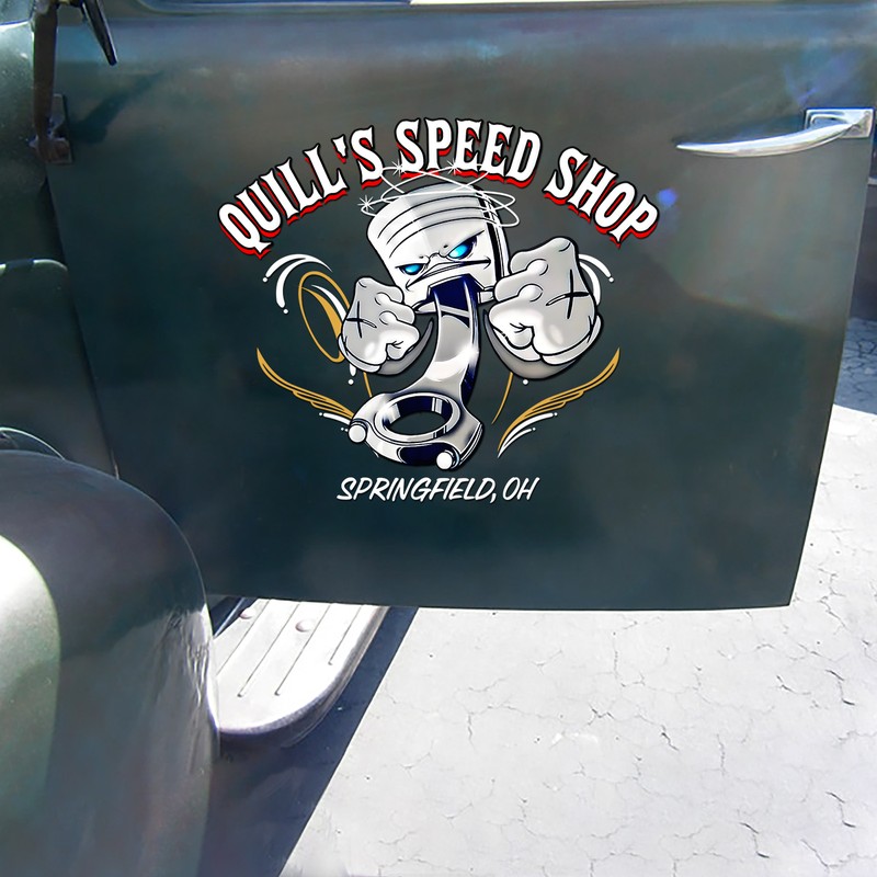 Custom Hot Rod Pinstriping Piston Lettering Vinyl Decals - Dingmun