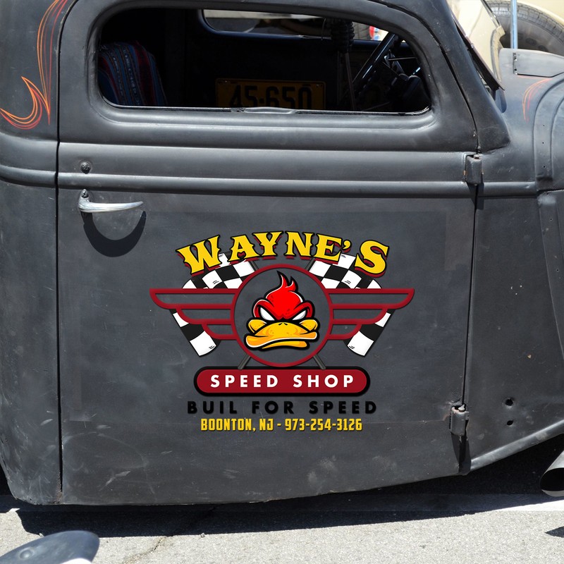 Rev Up Your Style With Hot Rod Duck Car Decals - Personalized Options ...
