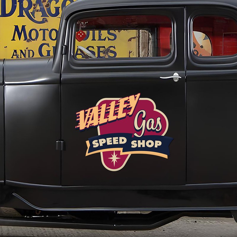 Stand Out With Personalized Hot Rod - Vintage Truck Door Decals - Dingmun