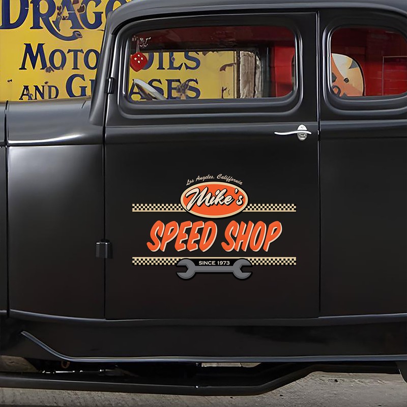 Speed Shop Decals - Personalized Accessories For Hot Rod Stickers - Dingmun