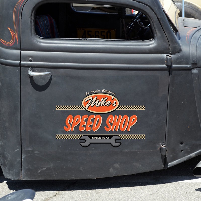 Speed Shop Decals - Personalized Accessories For Hot Rod Stickers - Dingmun