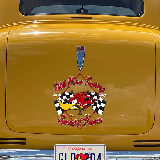 Hot Rod Vinyl Decals - Custom Graphics With Mr. Horsepower Design - Dingmun