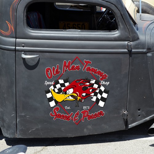 Hot Rod Vinyl Decals - Custom Graphics With Mr. Horsepower Design - Dingmun