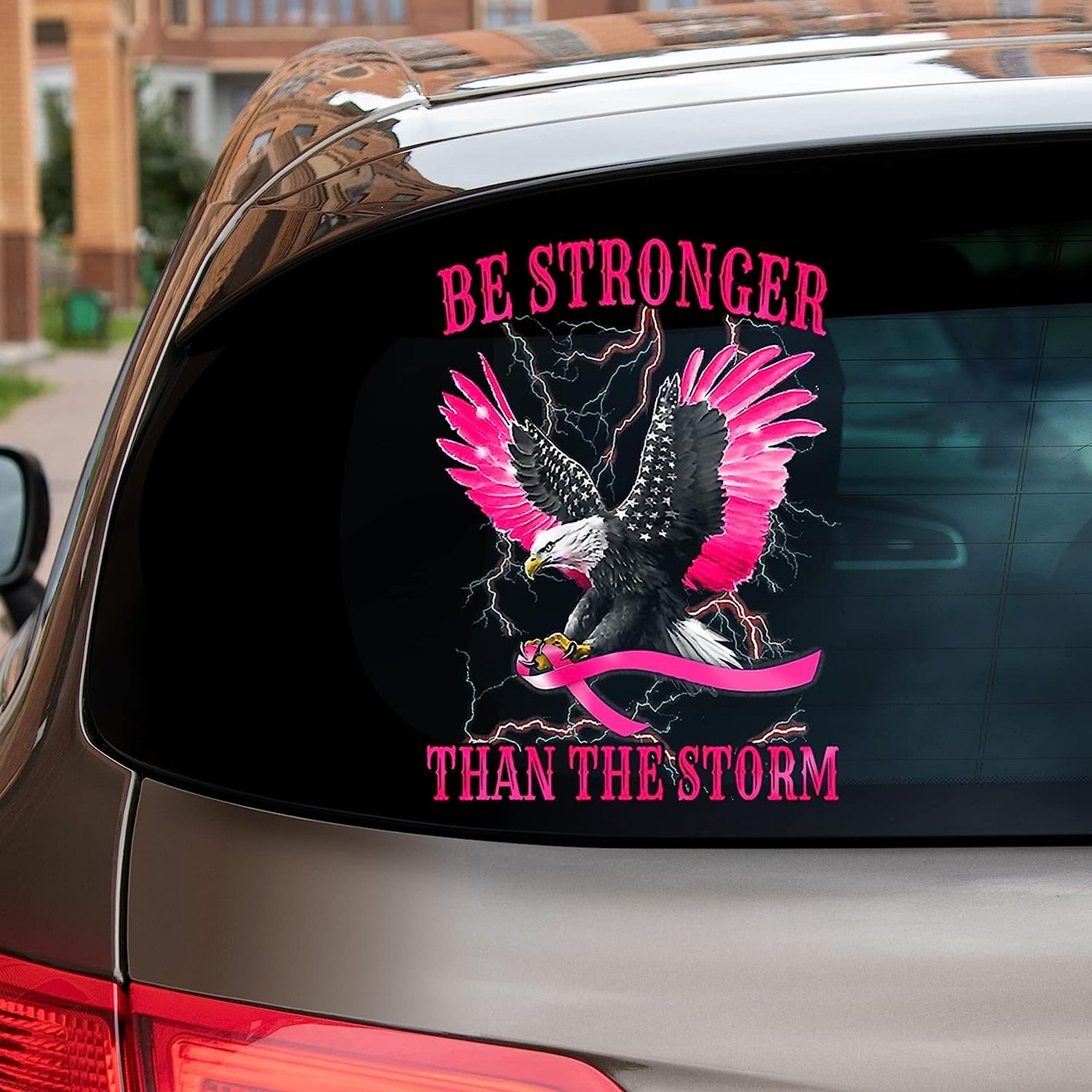 Breast Cancer Awareness Decal Bald Eagle in The Storm Car Side Door ...