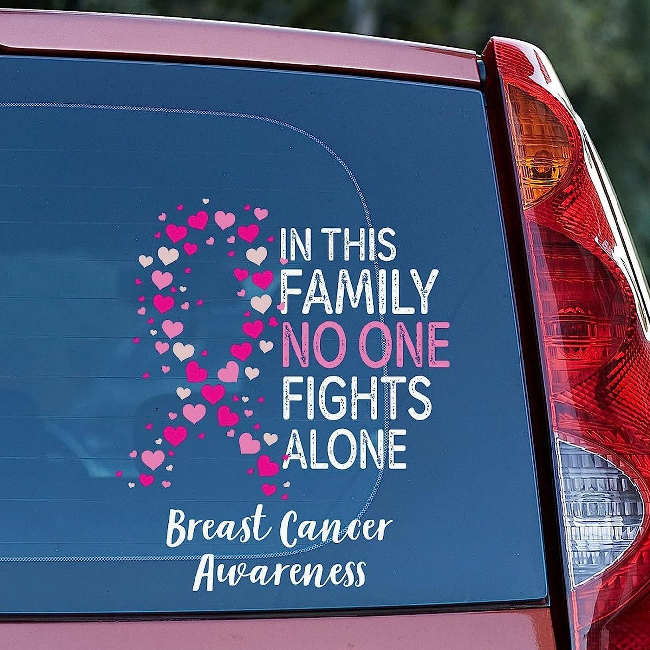 No One Fights Alone Cancer Stickers for Car Brest Cancer Awareness Car ...