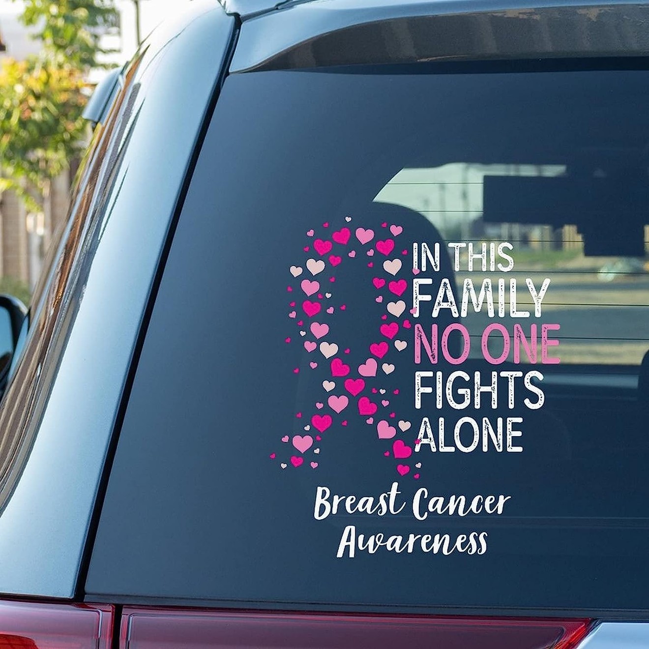 No One Fights Alone Cancer Stickers for Car Brest Cancer Awareness Car ...