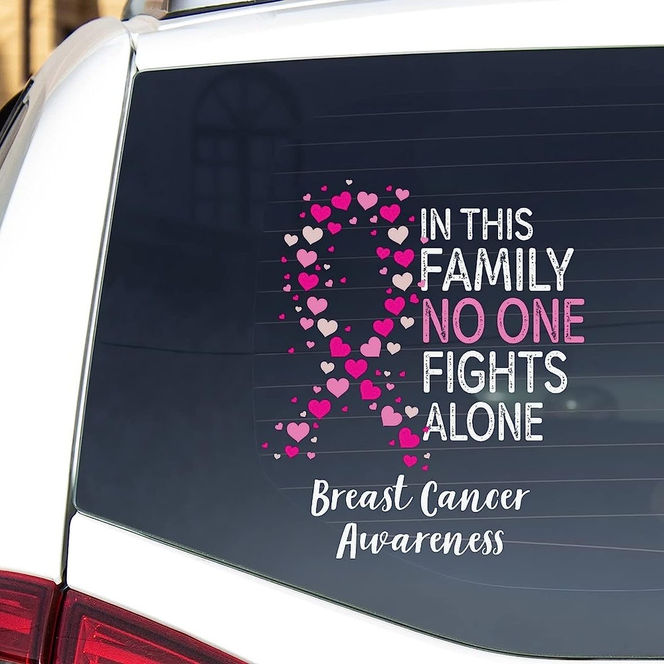No One Fights Alone Cancer Stickers for Car Brest Cancer Awareness Car ...