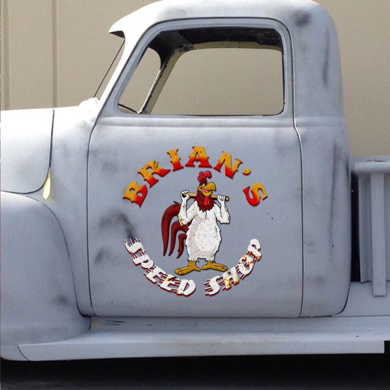Personalized Vintage Rooster Car Decal - Dingmun