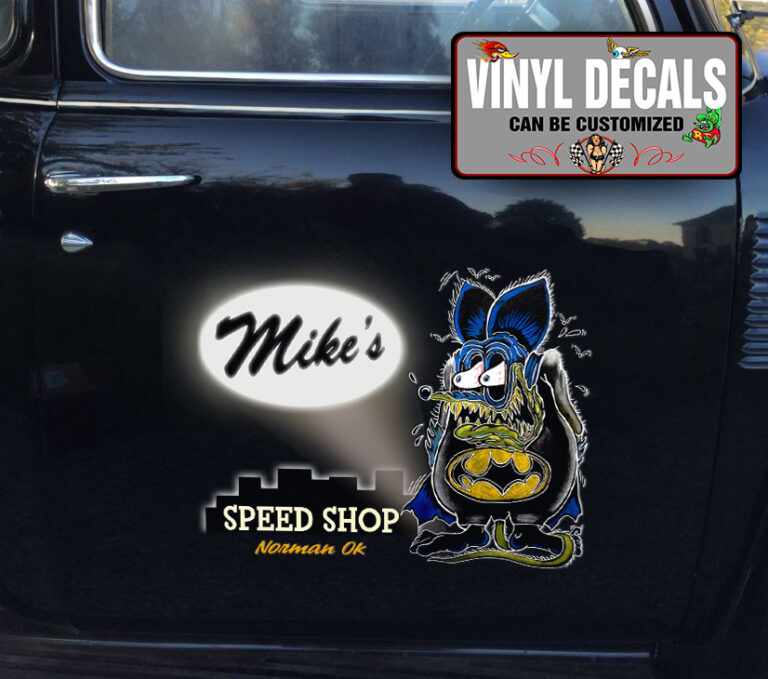Personalized Hot Rod Garage Bat Fink Pinstriping Kustom Kulture Vinyl ...