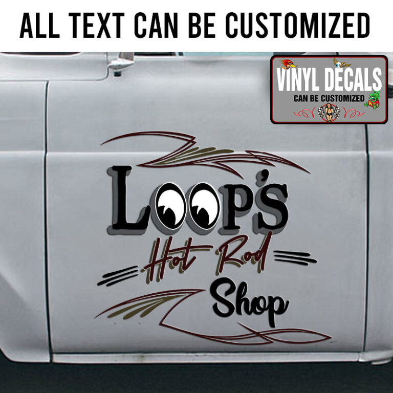 Personalized Pinstriping Hot Rod Shop Vinyl Sticker 10374 - Dingmun