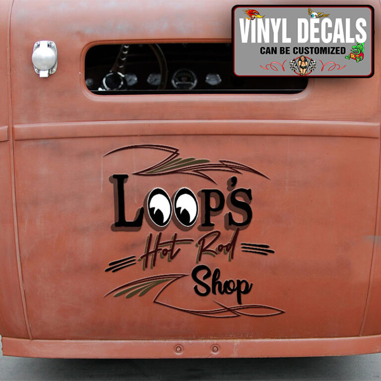 Personalized Pinstriping Hot Rod Shop Vinyl Sticker 10374 - Dingmun